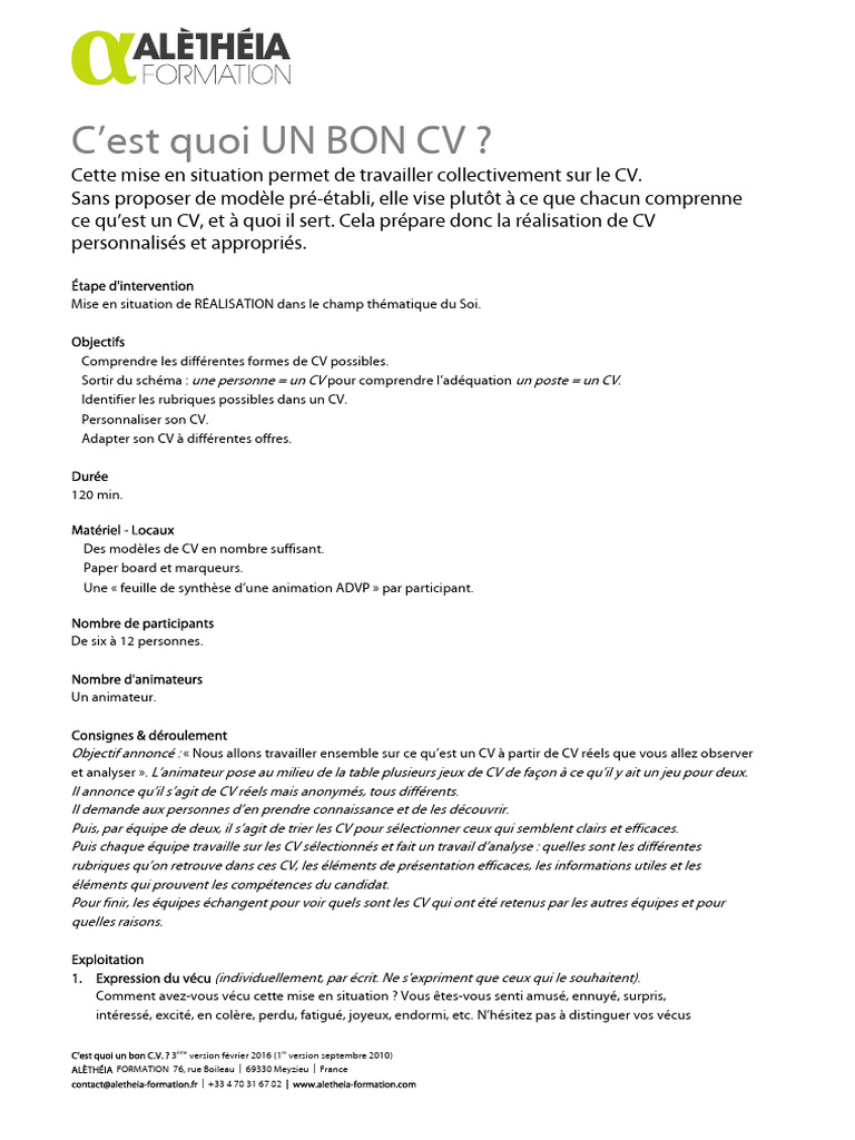 c-est-quoi-un-bon-cv | PDF
