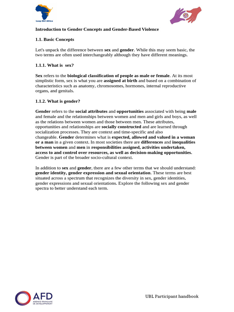 UBL Participant Handbook | PDF | Violence | Domestic Violence