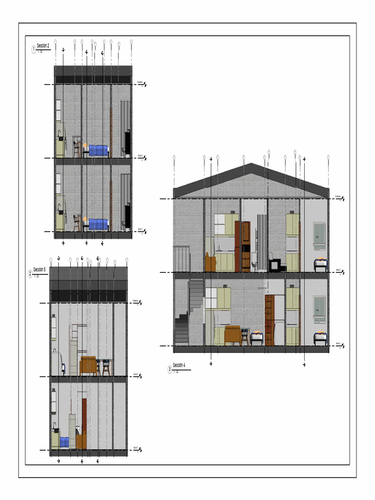 APARTAMENTOS - Plano - A4 - Secciones 2-2 | PDF