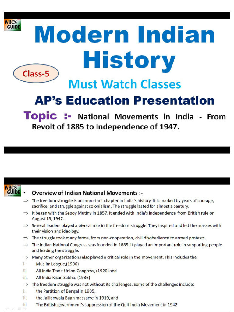 Modern Indian History Class 5 | PDF