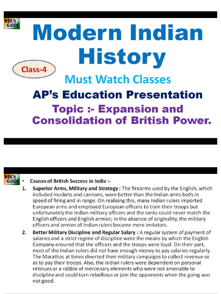 British Expansion and Consolidation of Power | PDF