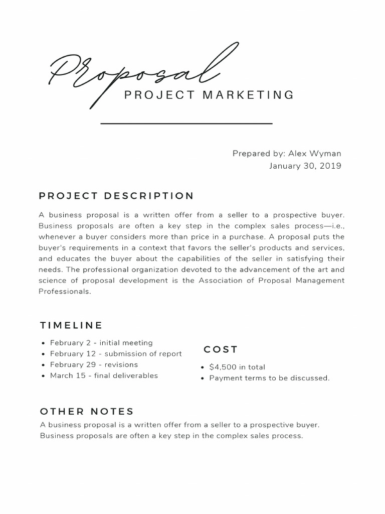 Minimalist Simple General Project Proposal | PDF