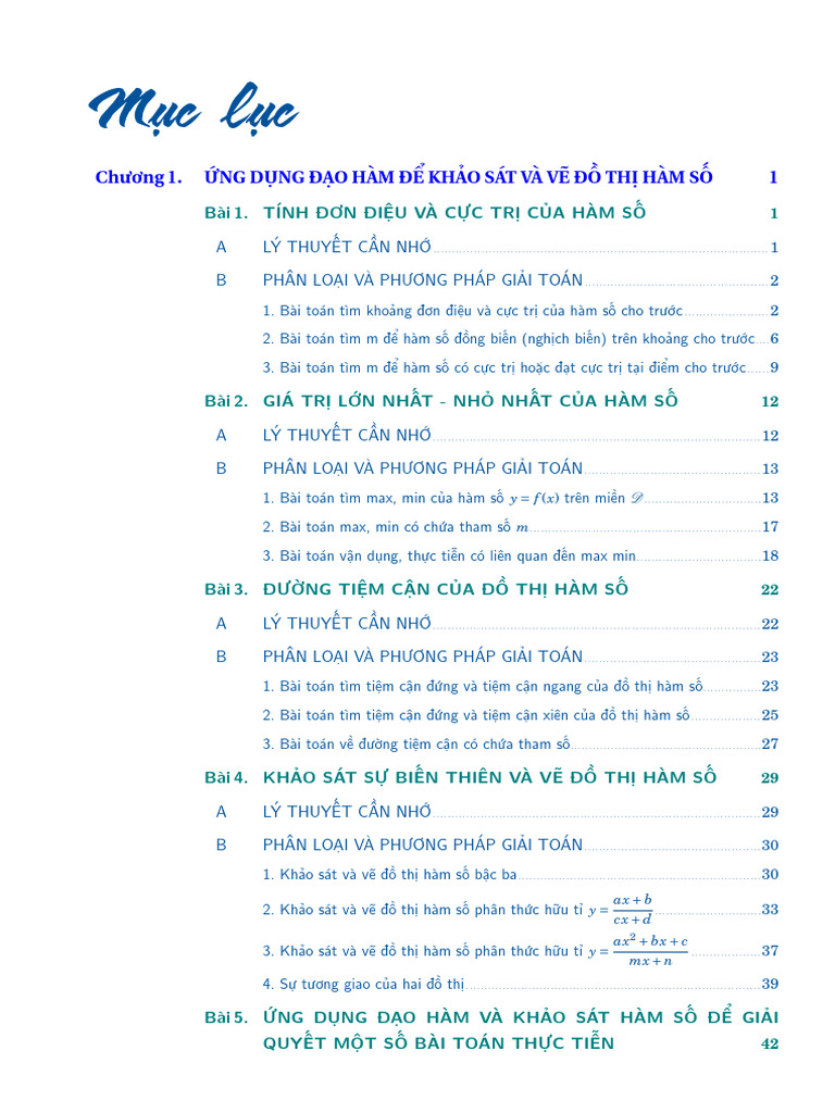 Bai Tap Ung Dung Dao Ham de Khao Sat Va Ve Do Thi Ham So Toan 12 Chuong ...