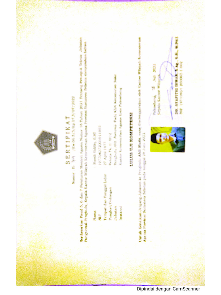 Sertifikat UJI Kompetensi | PDF