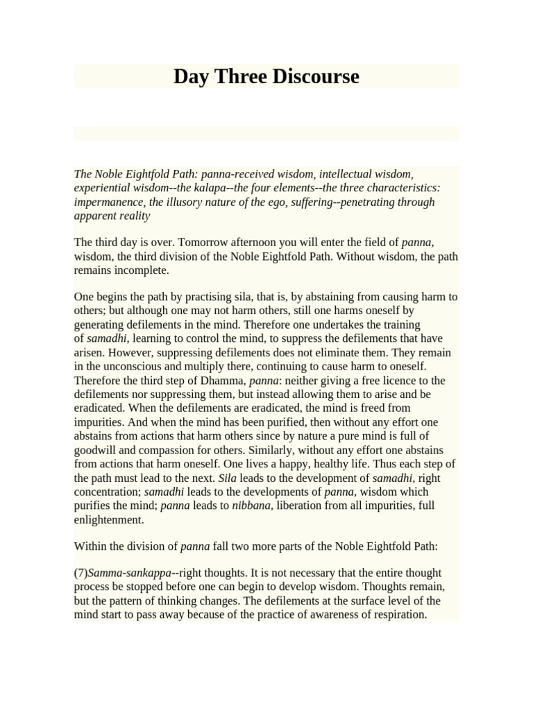 Day Three Discourse | PDF
