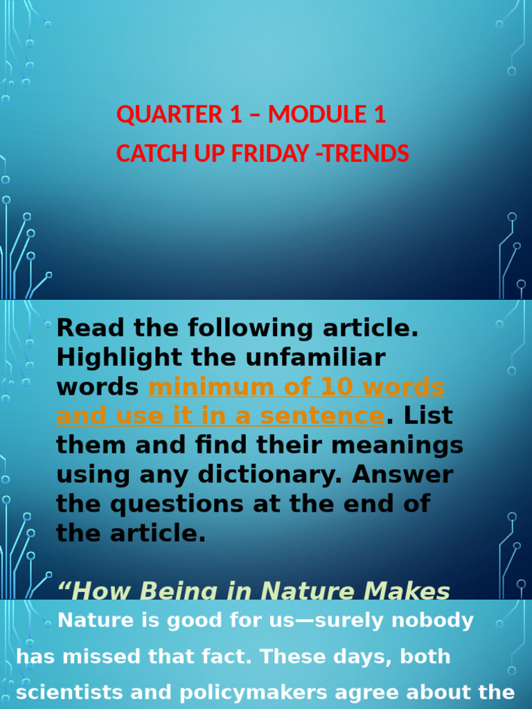 Q1 M1 Cuf Trends | PDF