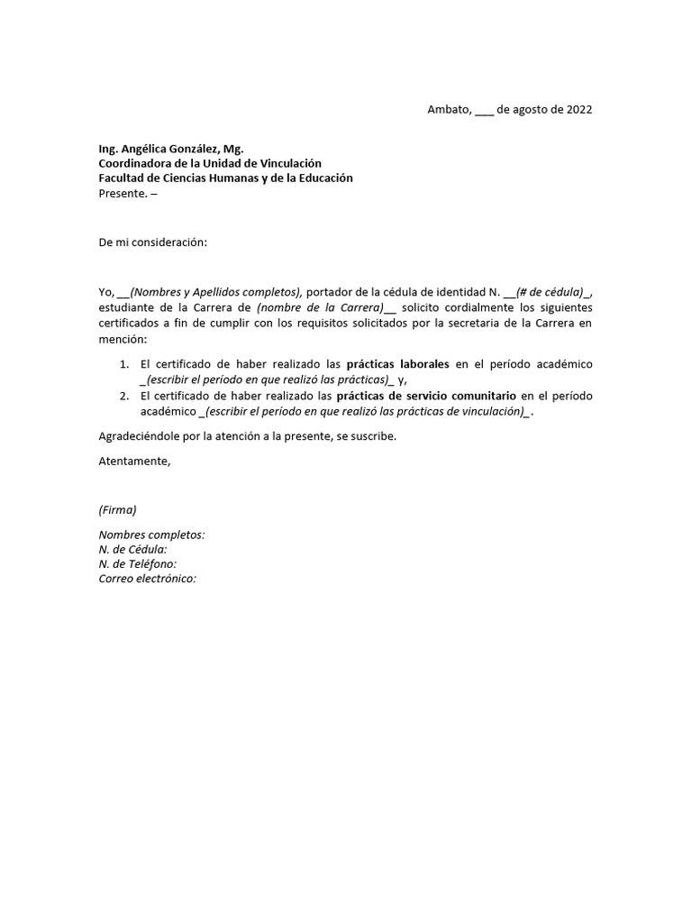 Formato Solicitud Certificado PPP | PDF