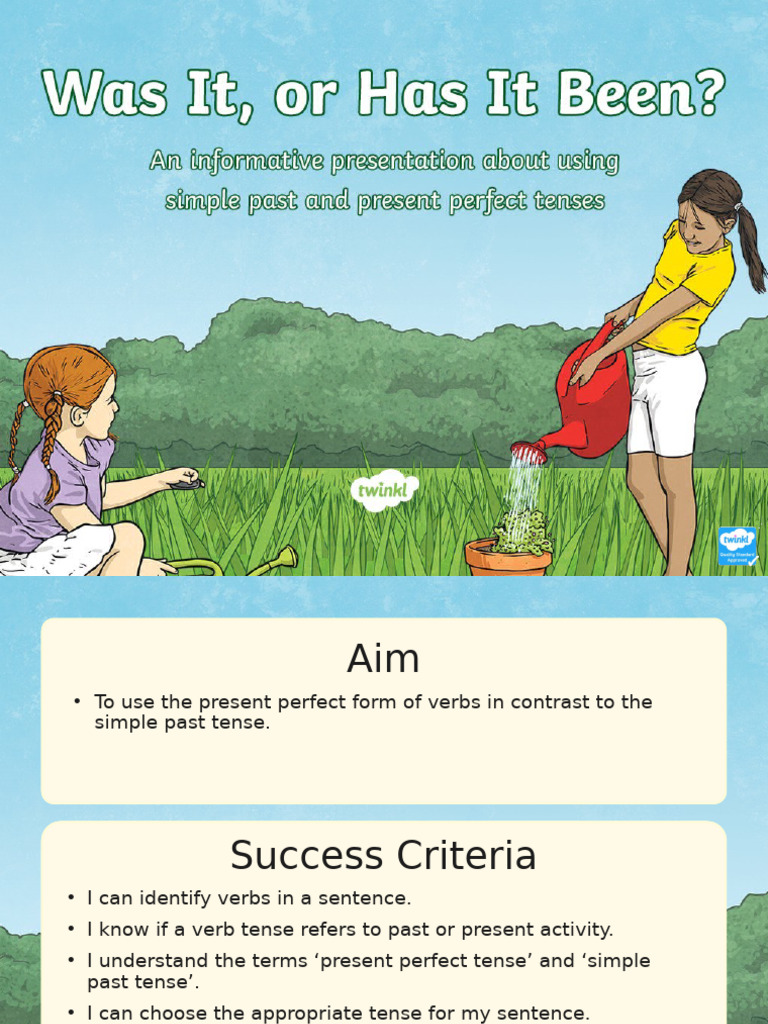 T2 E 747 Using The Present Form of Verbs in Contrast To Past Tense ...
