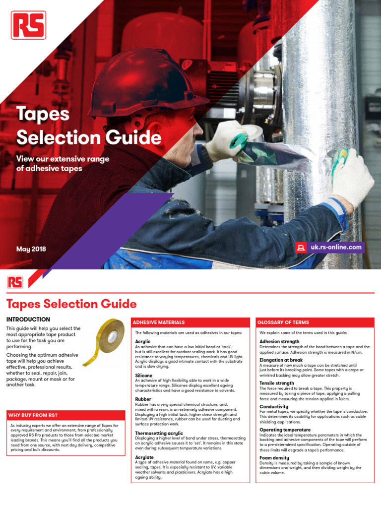 Tapes Selection Guide: View Our Extensive Range of Adhesive Tapes | PDF