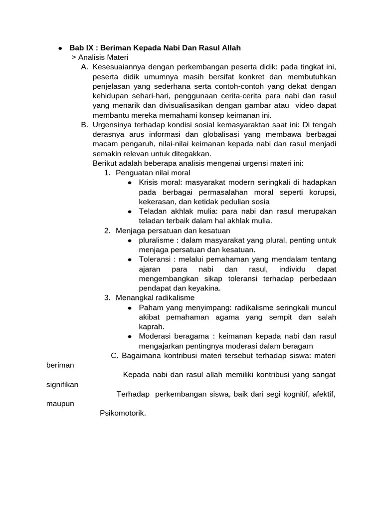 Analisis Materi Akidah Akhlak Bab 9-10 | PDF