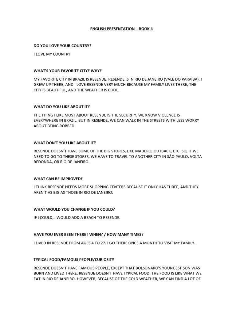 English Presentation | PDF