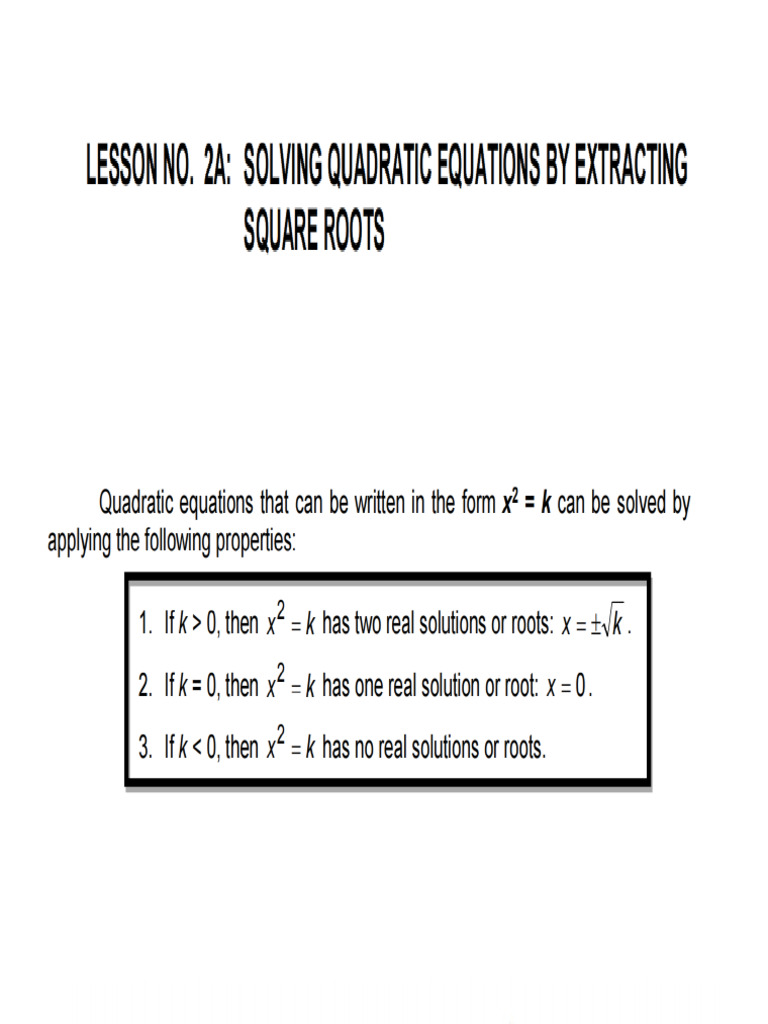 Grade 9 Math Quadratic Equation | PDF
