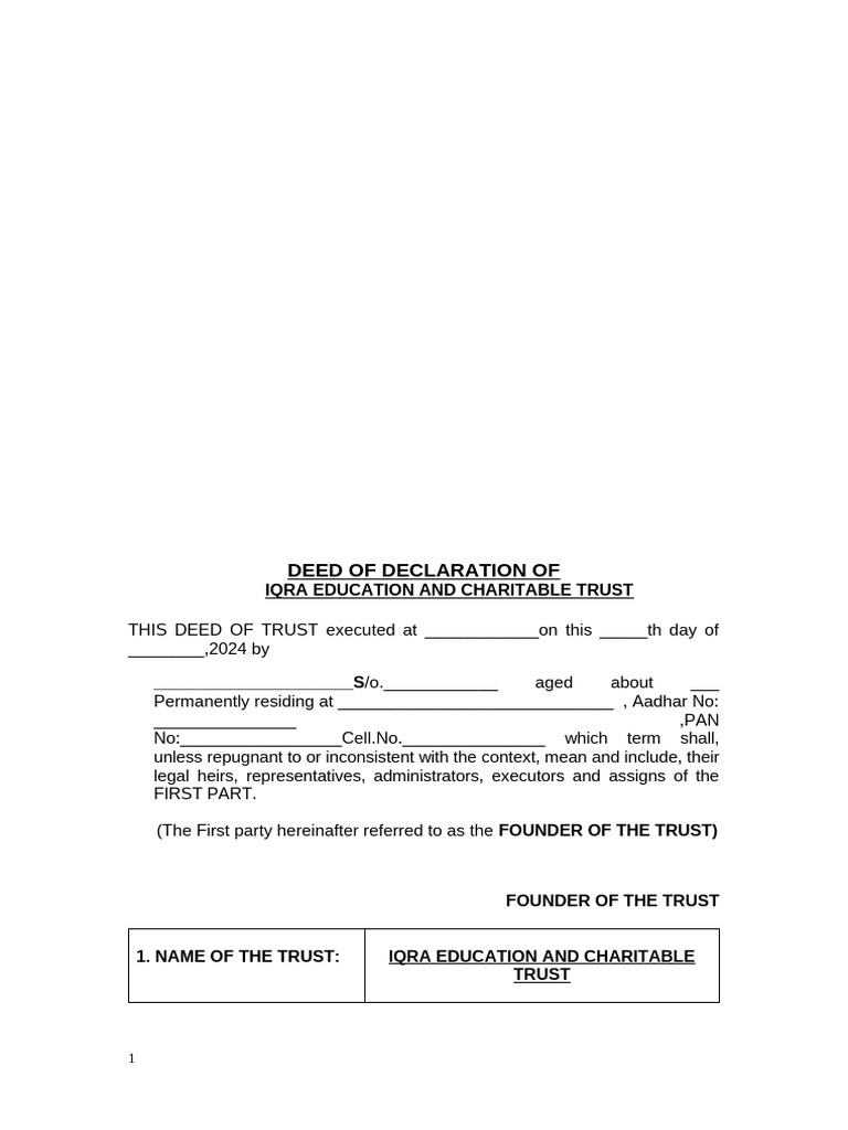 Trust Deed | PDF