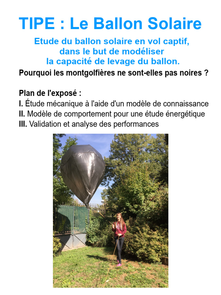 TIPE _ Le Ballon Solaire | PDF