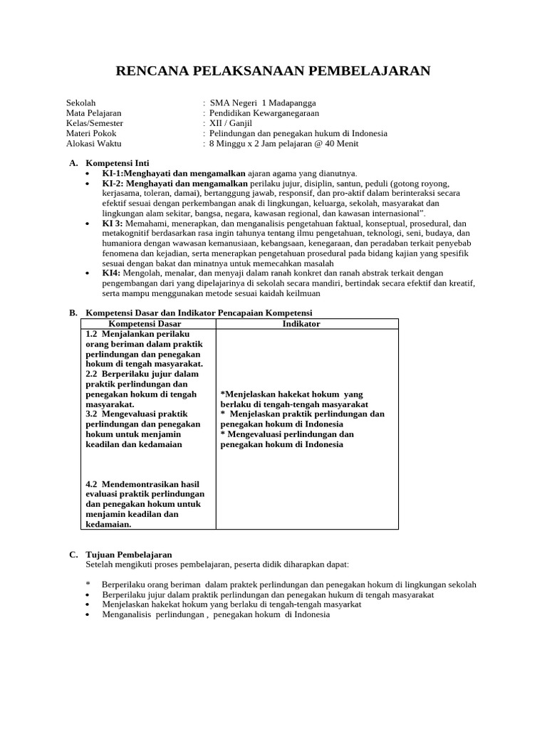 12. RPP 2 Observasi Smt 1 | PDF