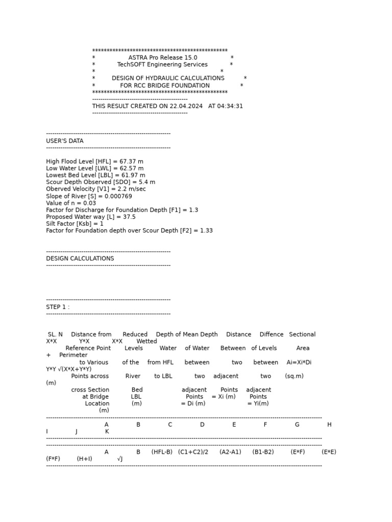Hydraulic Calculations Report | PDF