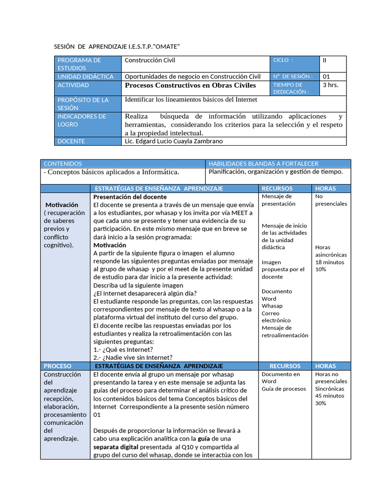 SESIÓN 01 Informática C.Civil 2024 | PDF