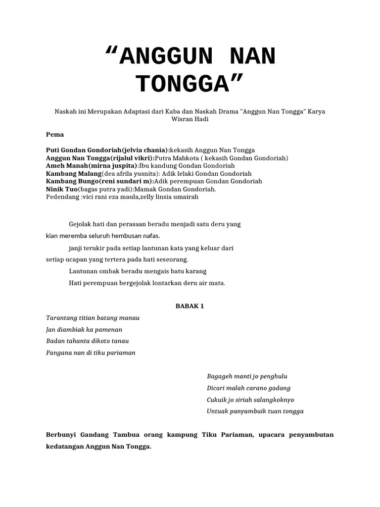 Anggun Nan Tongga | PDF