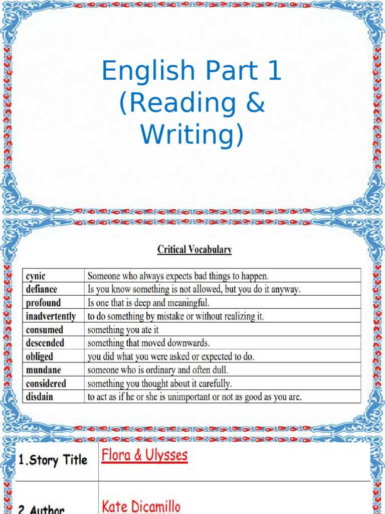 English Part 1 (Reading & Writing) | PDF