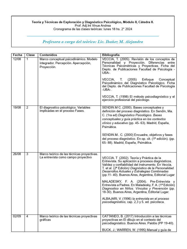 Cronograma Teoricos Lunes 2c 2024 | PDF