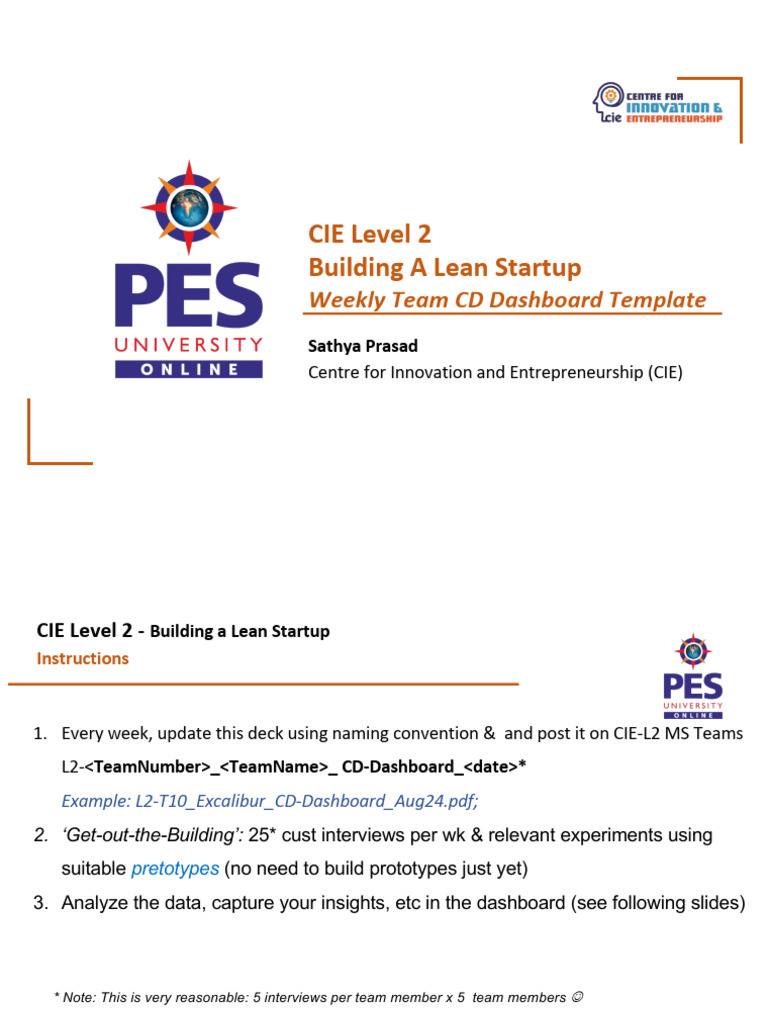 CIE-L2-Template-Weekly Team CD Dashboard | PDF