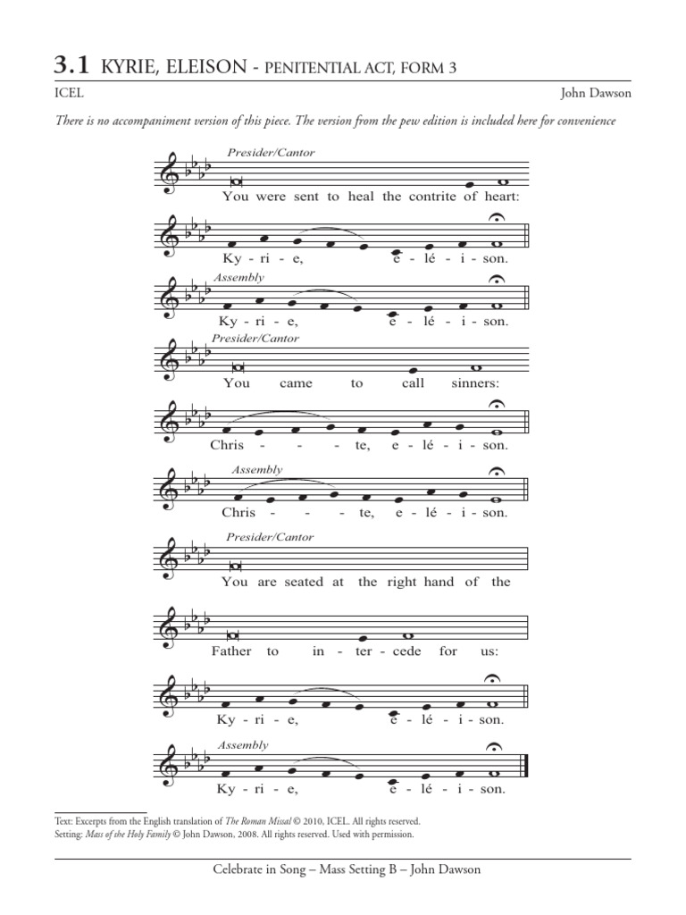 Dawson Mass Setting From Celebrate in Song | PDF