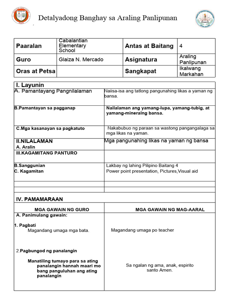Detailed Lesson Plan AP1 | PDF