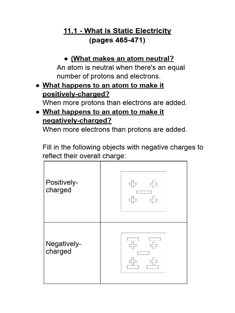 11.1 - What Is Static Electricity | PDF