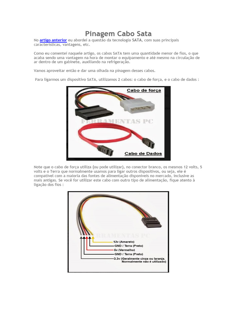 Pinagem Cabo Sata | PDF