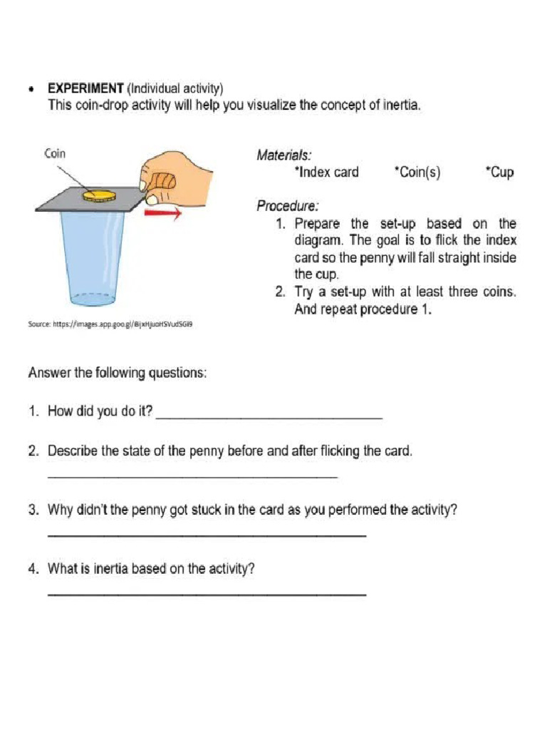 Activity Coin Drop | PDF