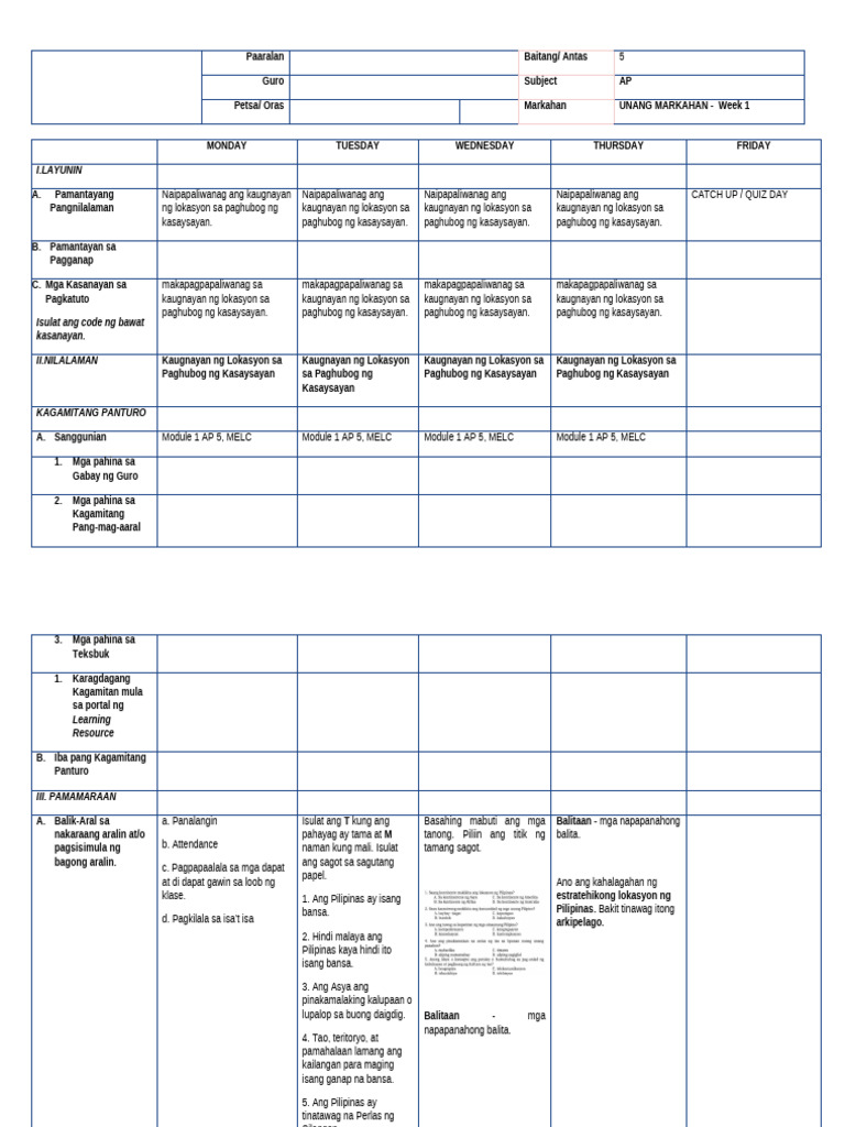 DLL Week 1 Ap 5 | PDF