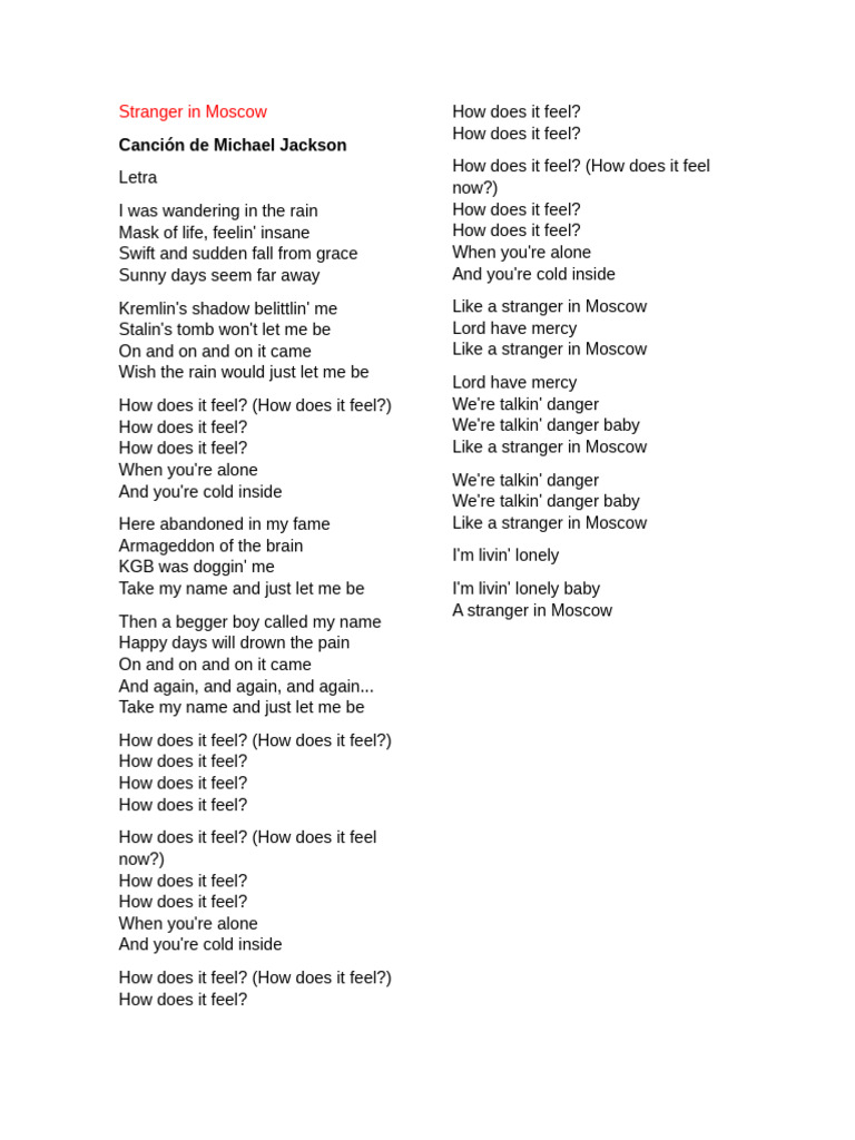 Stranger in Moscow | PDF