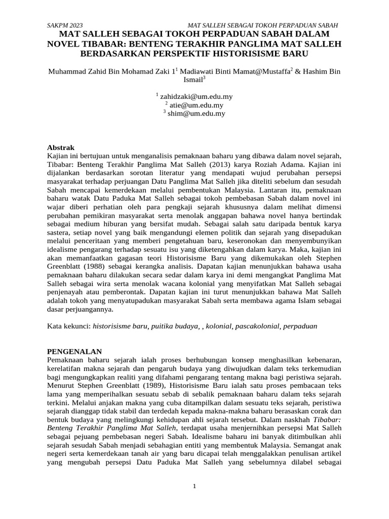 Kertas Kerja Penuh SAKPM 2023 Zahid Zaki | PDF