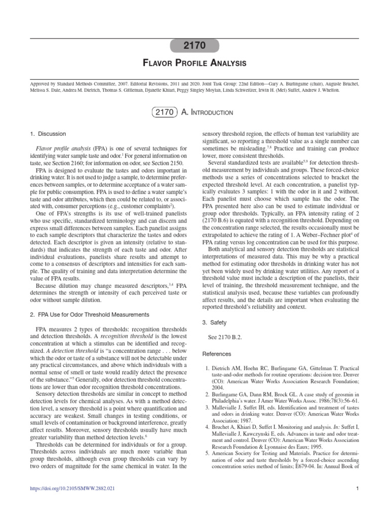 2170 FLAVOR PROFILE ANALYSIS | PDF