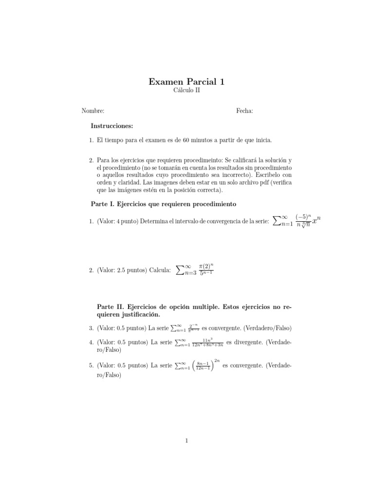 Examen Parcial 1 CII | PDF