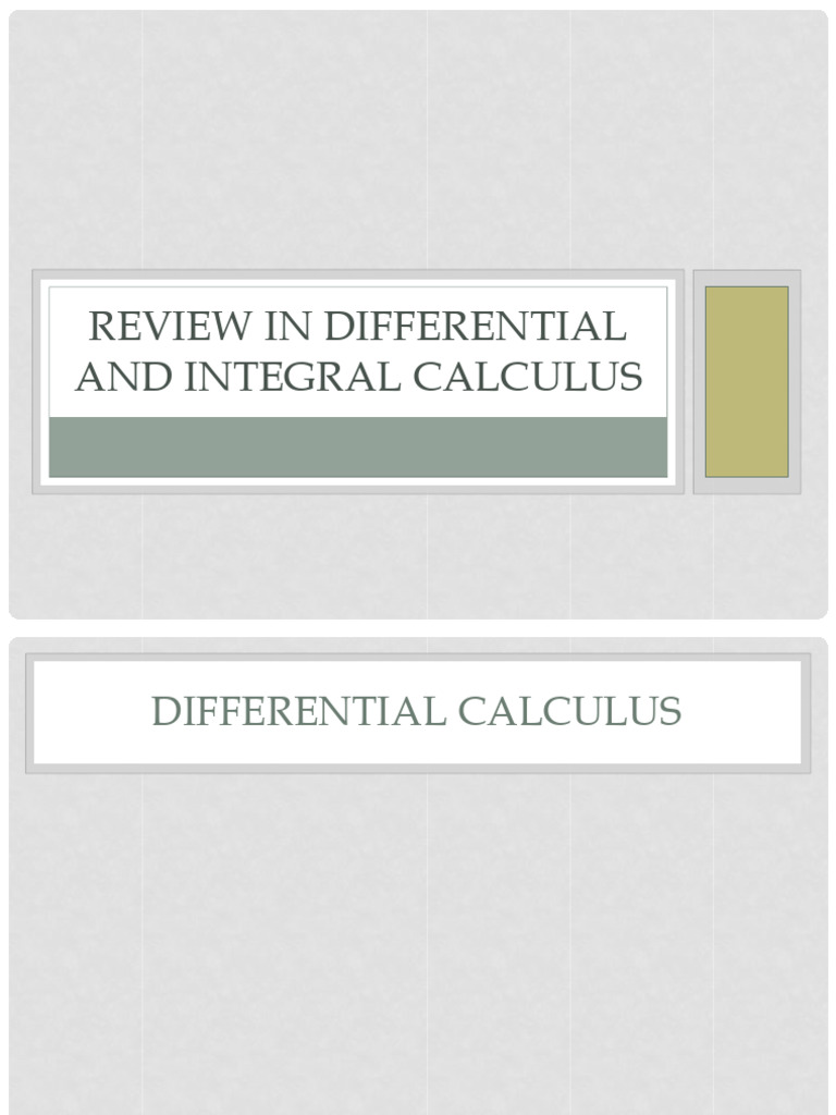 1 Review in Differential and Integral Calculus | PDF