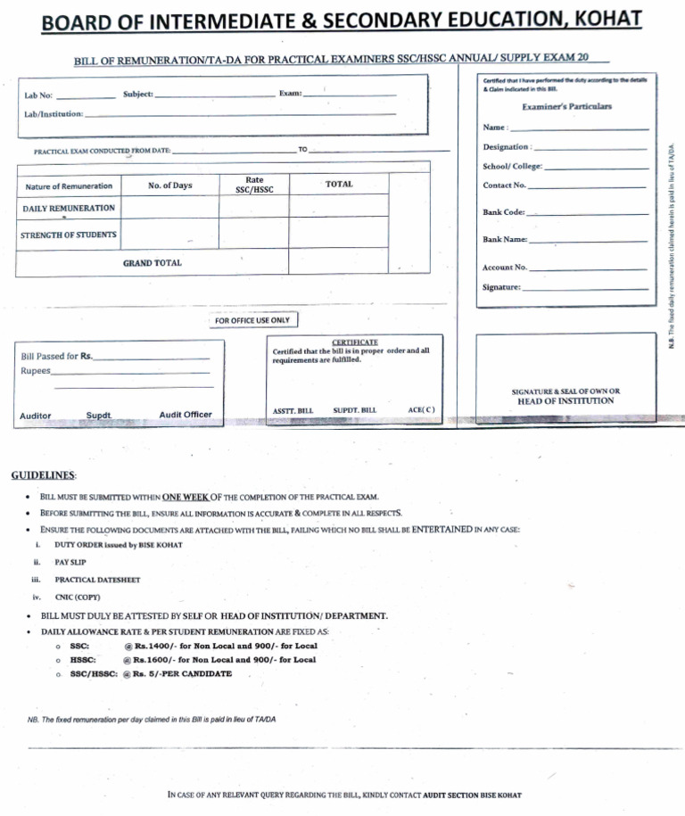 Practical Bill | PDF