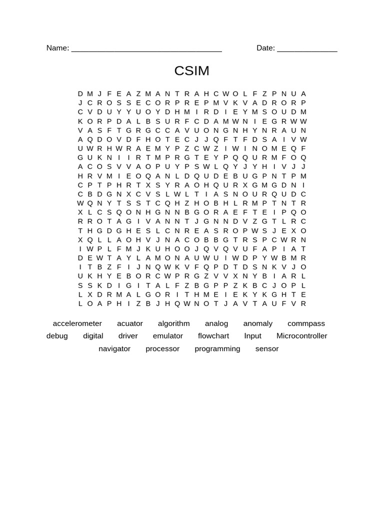 STEAM CSIM Word Search | PDF