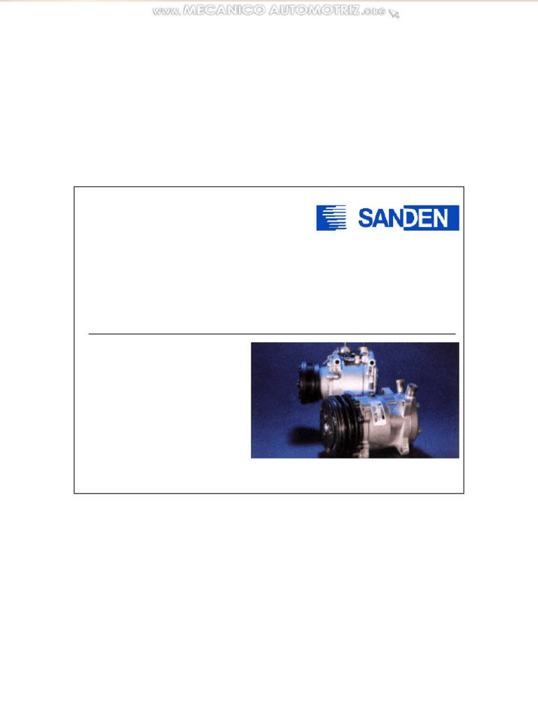 Manual Servicio Compresor SD r12 R134a Sanden Especificaciones Inspeccion Operaciones ...