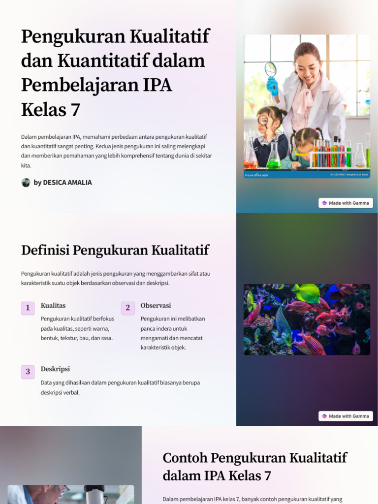 Pengukuran Kualitatif Dan Kuantitatif Dalam Pembelajaran IPA Kelas 7 | PDF