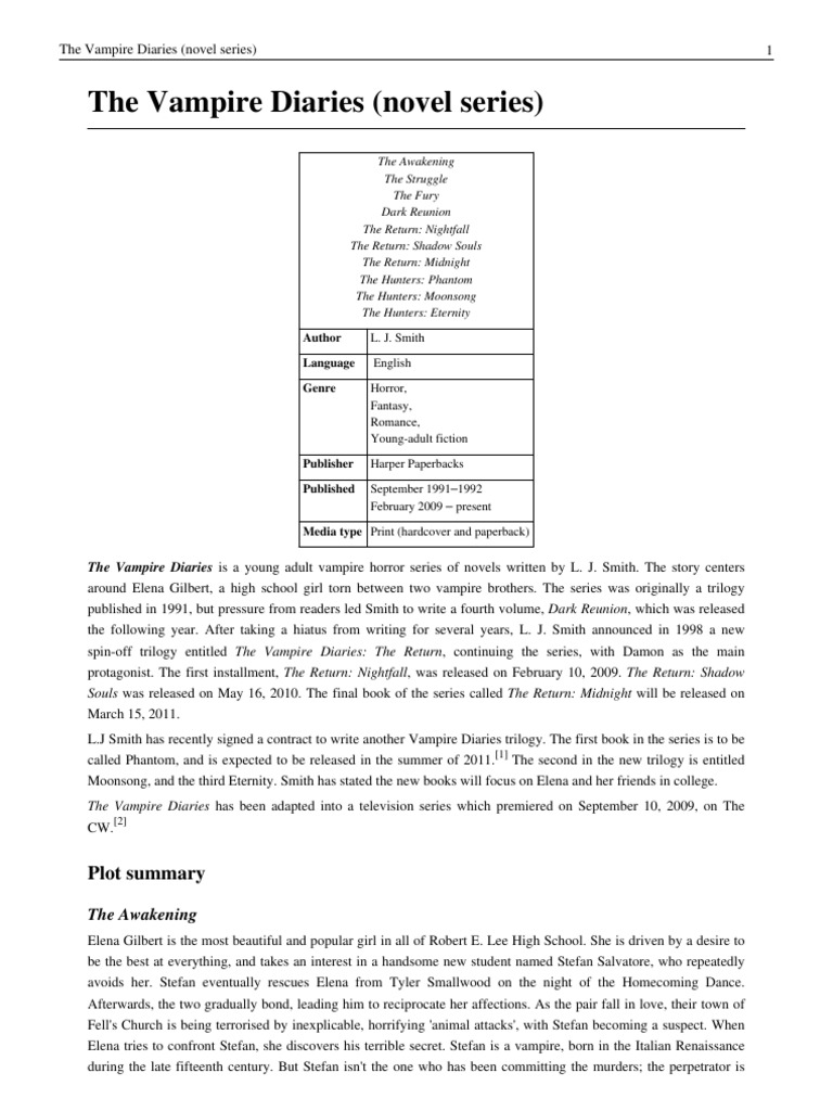 The Vampire Diaries (Novel Series) | PDF | Damon Salvatore