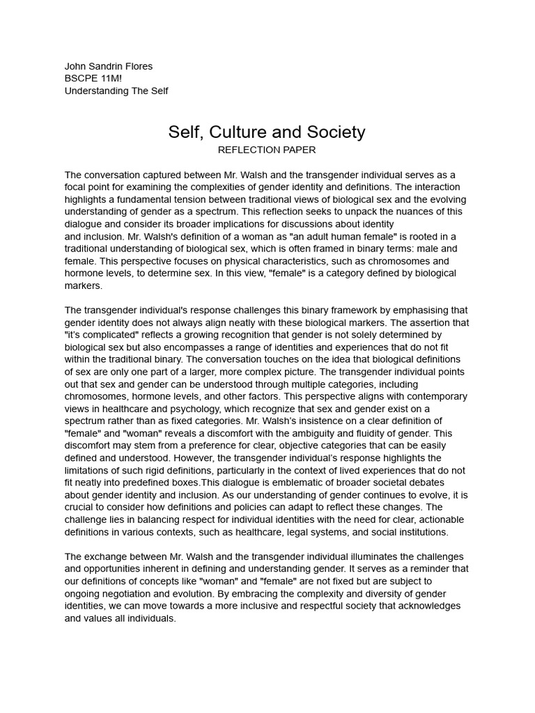 Reflection Paper UTS | PDF