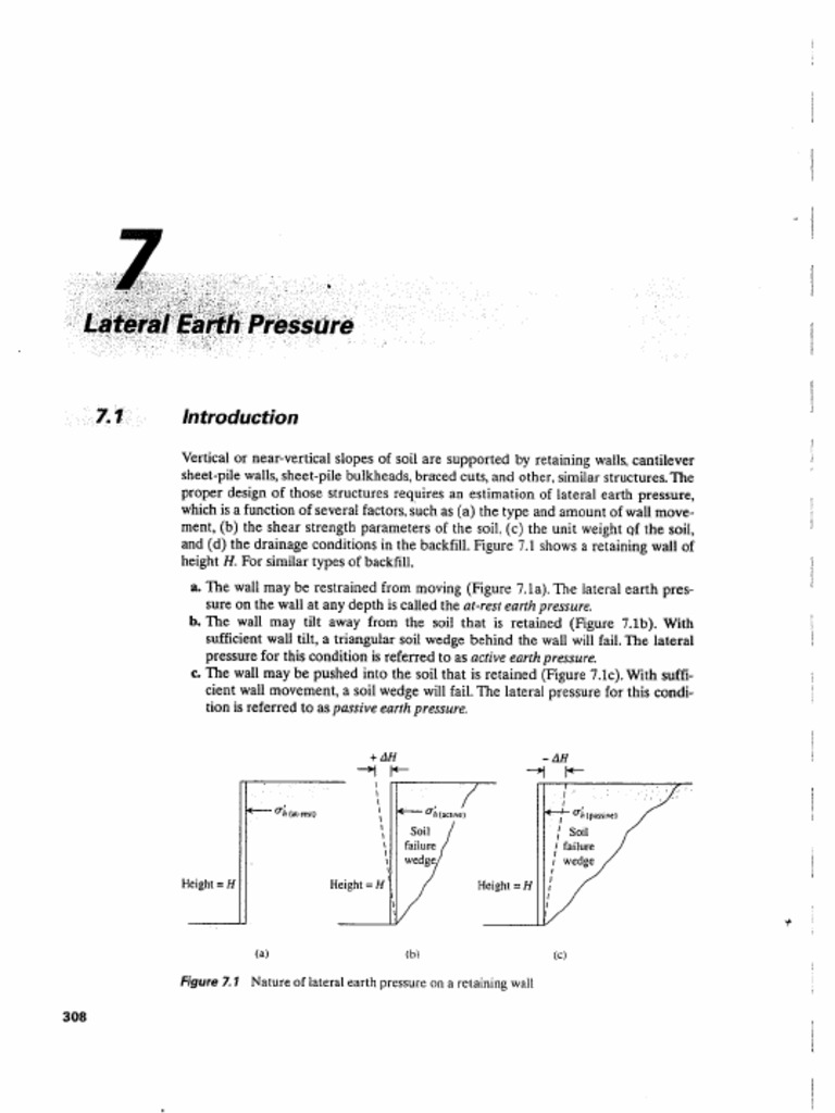 Lateral Earth Pressure & Retaining Walls | PDF