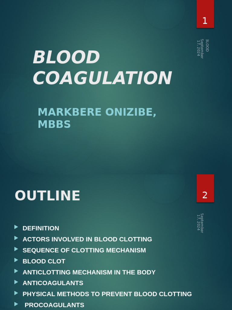 Blood Coagulation | PDF