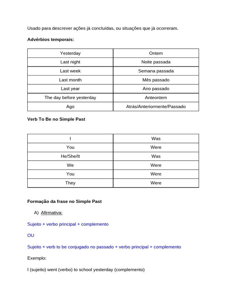 Simple Past | PDF