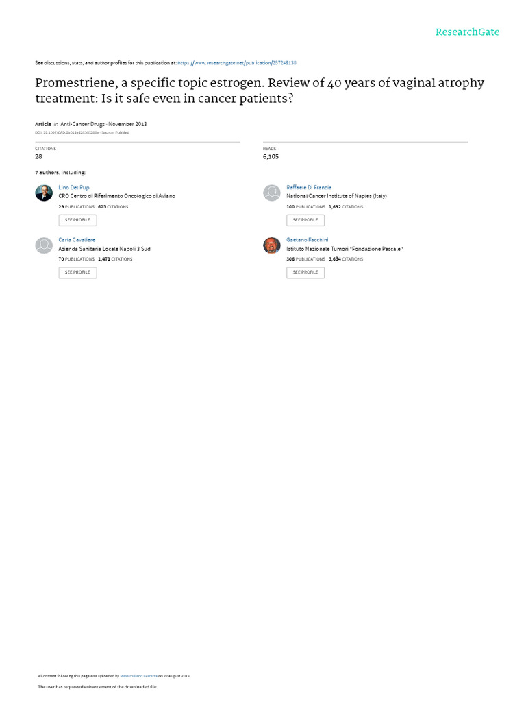 Promestriene A Specific Topic Estrogen Review of 4 | PDF