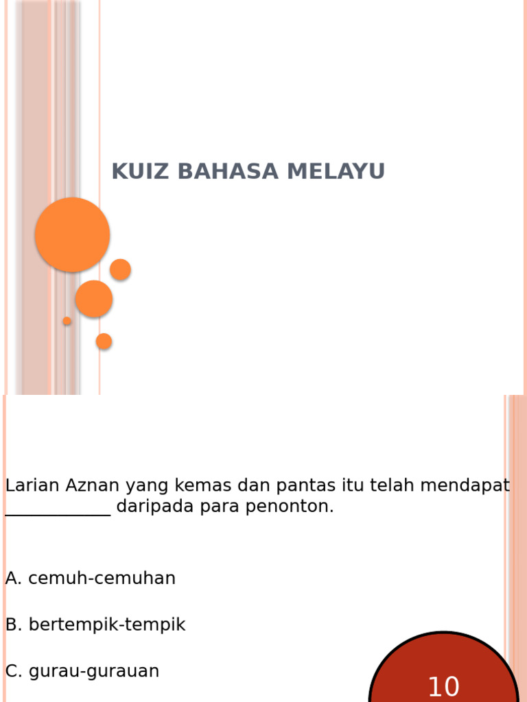 Kuiz Bahasa Melayu - Set 1 | PDF