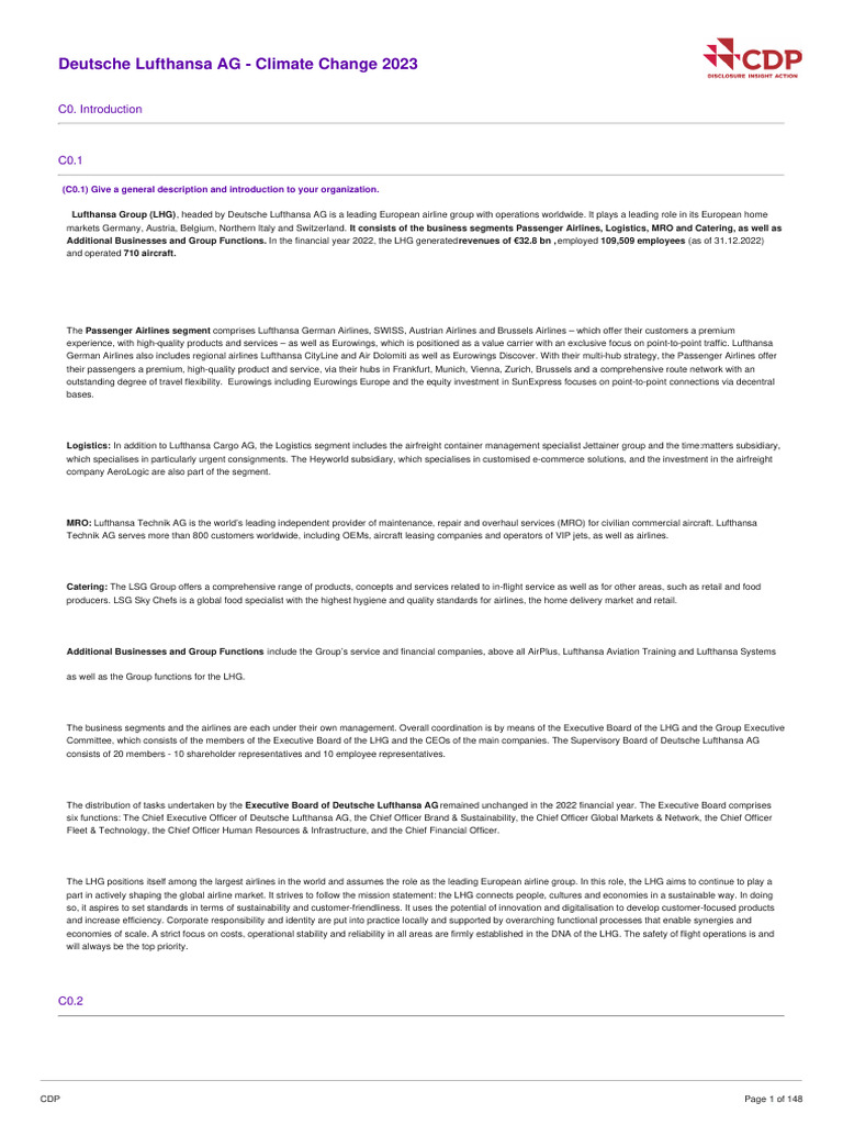 LHG CDP Response 2023 | PDF