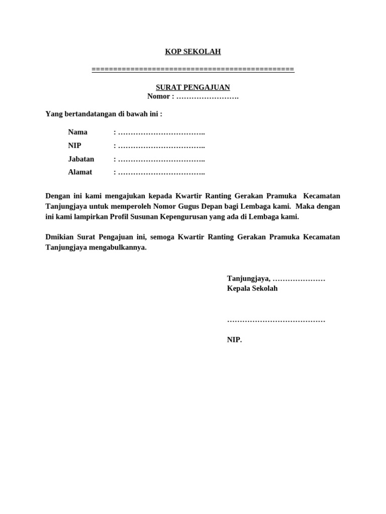 Surat Pengajuan No Gudep | PDF