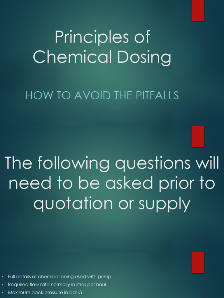 Breakout A - Principles of Chemical Dosing - Etatron | PDF